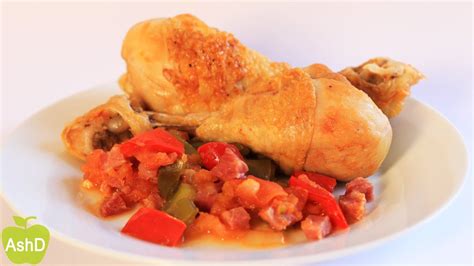 GUISO DE POLLO AL CHILINDRON CASERO RECETA FÁCIL DE POLLO CON