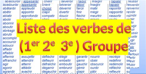 Les Verbes Du Premiere Groupe