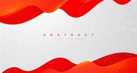 Fondo Abstracto Blanco Y Rojo Con Forma Ondulada Vector Premium