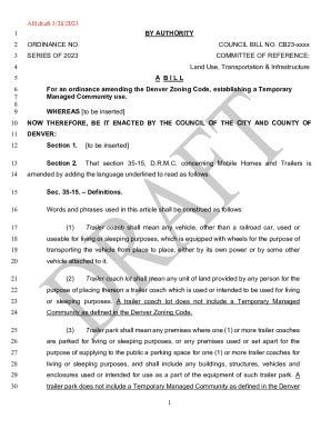 Fillable Online For An Ordinance Amending The Denver Zoning Code
