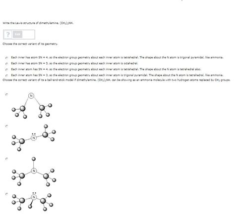 Solved Write The Lewis Structure Of Dimethylamine Ch Nh Chegg