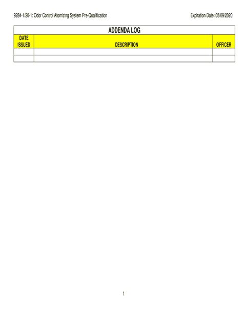 Fillable Online Addenda Log Miami Dade County Fax Email Print PdfFiller