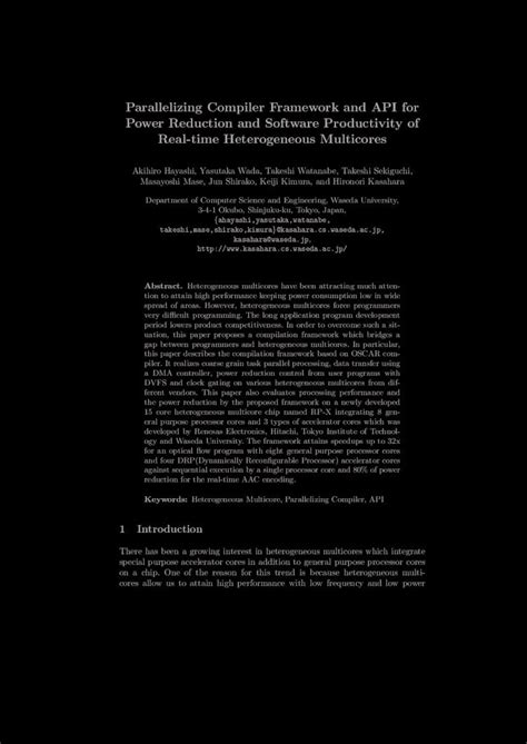 pdf parallelizing compiler framework and api for power parallelizing compiler framework and