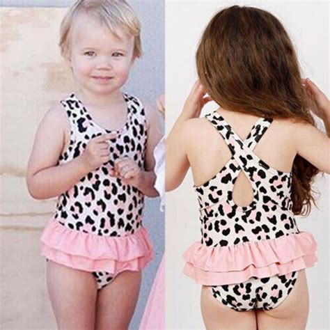 Sommer Badeanzug Baby Mädchen Rosa Leopard Badeanzug Bademode Bikini