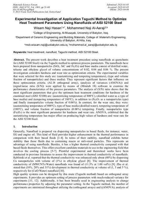 experimental investigation of application taguchi method to optimize heat treatment parameters