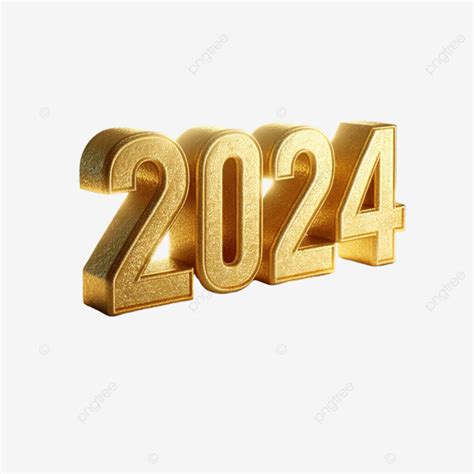 2024 Efecto De Texto Dorado 3d PNG Dibujos 2024 3d Efecto 3d Texto