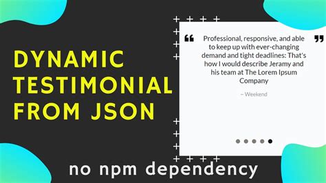 Testimonial Slider Generated From Json In React Js Reusable No