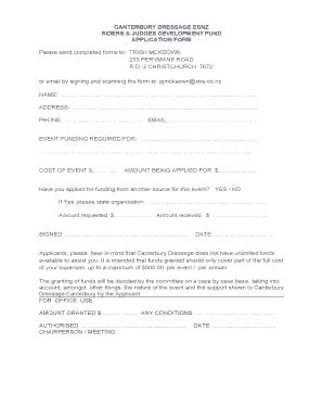 Fillable Online Development Fund Application Form Webs Fax Email