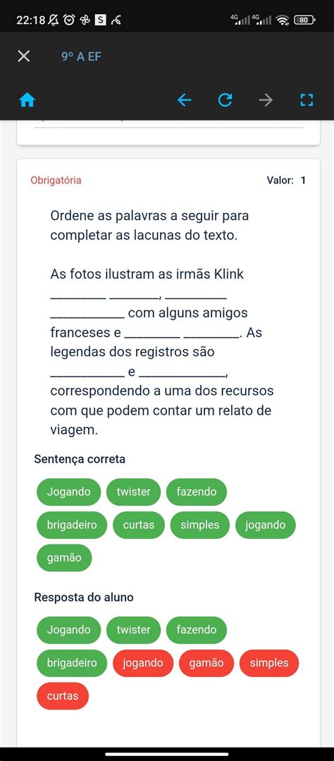 Ordene As Palavras A Seguir Para Completar As Lacunas Do Texto As