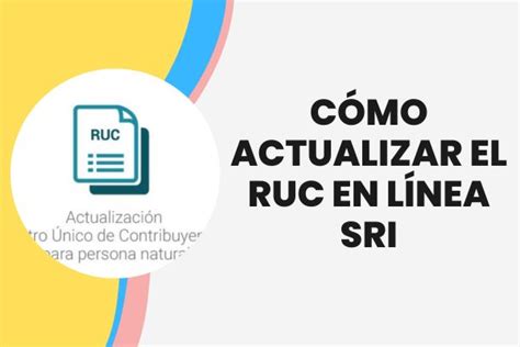 Cómo Actualizar el RUC en Línea SRI