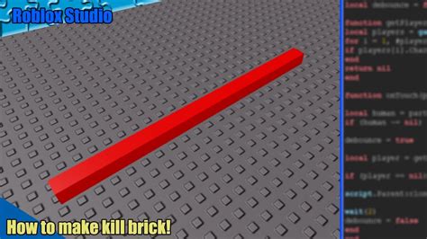 Roblox Studio How To Make Kill Brick YouTube