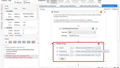 I Am Using Build Reframework With Tabular Data Getting Below Error Required Help Automation