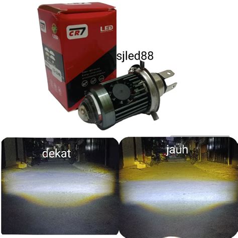 Jual Lampu Utama CR7 H4 LED Laser D3 Jauh Dekat Putih Kuning Plus Kipas