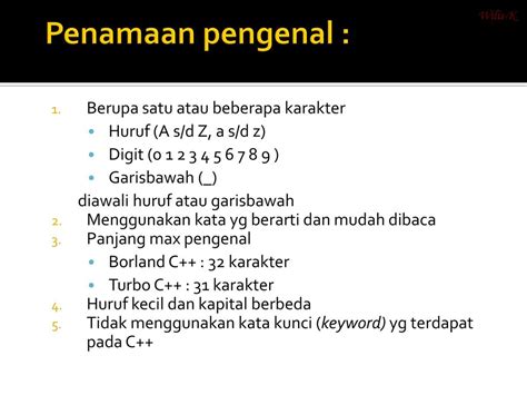 konsep tipe data operator dan identifier ppt download