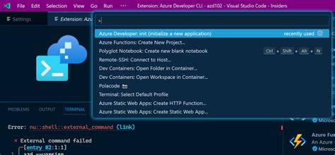 [issue] azd cli is not detected in vs code terminal · issue 1441 · azure azure dev · github