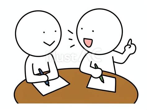 Free Vectors Two Stick Figures Having A Meeting At A Table