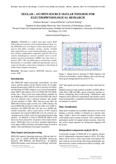 pdf eeglab an open source matlab toolbox for electrophysiological research arnaud delorme