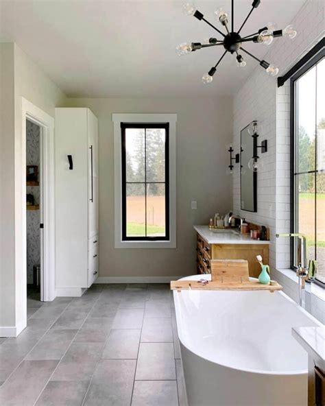 Modern Farmhouse Bathroom With Black And White Soul Lane
