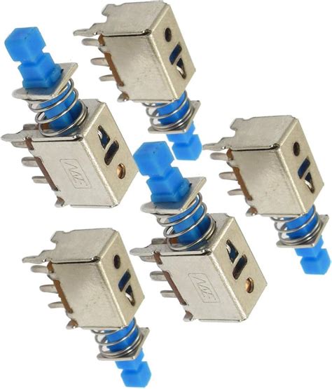Amazon co jp Aexit 5個13x7x8mm 6P DIPスルーホールセルフロックプッシュボタン触覚タクトスイッチ 5 Pcs