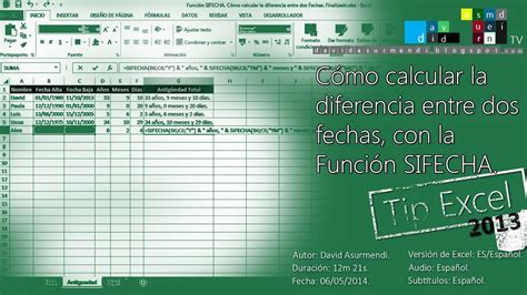 Como Calcular La Diferencia Entre Dos Fechas En Excel Printable