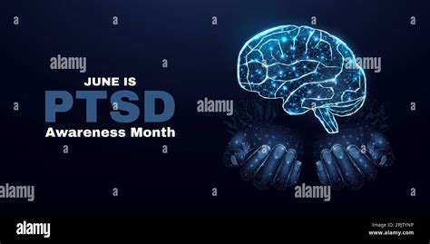 Post Traumatic Stress Disorder Awareness Month Concept PTSD Banner