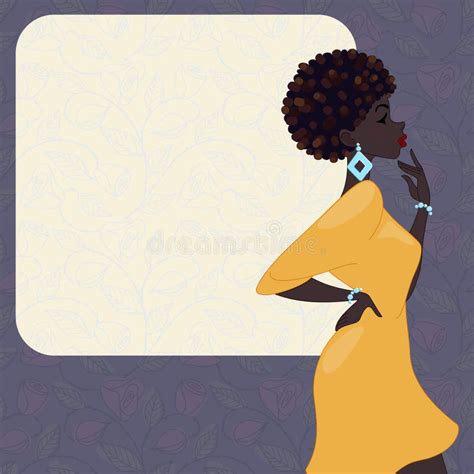 Mulher De Pele Escura Em Um Fundo Roxo Ilustração do Vetor Ilustração