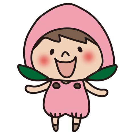 桃のかぶり物をしている子供男の子2の無料 フリー イラスト かわいい手描きの無料素材てがきっず保育園小学校介護施設にぴったりの
