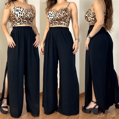 Look Calça Pantalona Preta 5 combinações incríveis
