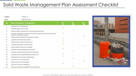 Solid Waste Management Plan Assessment Checklist Presentation