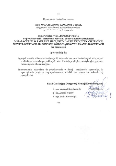 Referencje Archisanit Wojciech Dymek