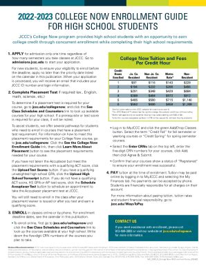 Fillable Online 2021 2022 College Now Enrollment GuideCollege Now