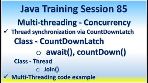 Java Training Session 85 Multi Threading Concurrency Thread