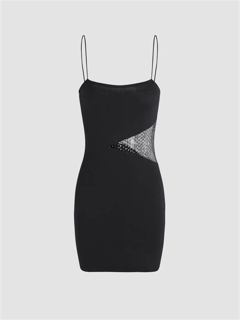 Sequin Patchy Cami Short Dress Cider
