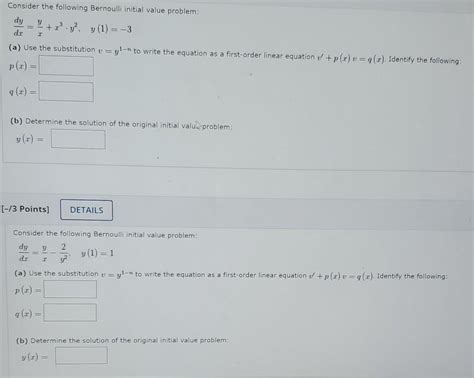 solved consider the following bernoulli initial value