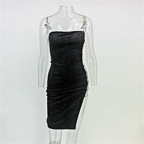 Women Sexy Metal Chain Dress Bodycon Strapless Off Shoulder Dresses Jkp956