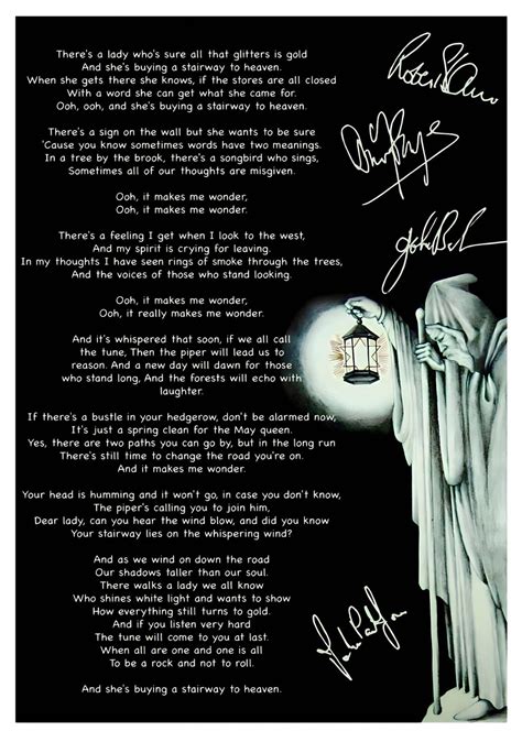 LED ZEPPELIN Stairway To Heaven Lyrics Poster Print