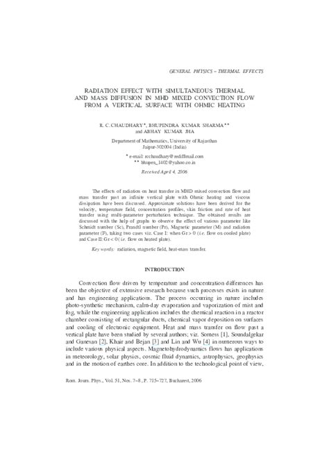 pdf radiation effect with simultaneous thermal and mass diffusion in mhd mixed convection flow