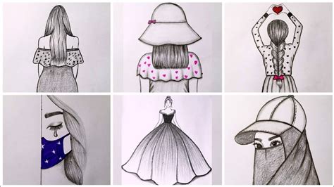 6Easy Girls Drawing Ideas From Dots Very Easy Drawing Tricks For