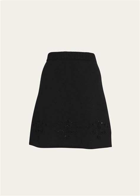 Chloe Lower Impact Wool Pointelle Knit Skirt Bergdorf Goodman