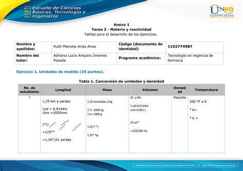 Anexo 1 Anexo 1 Tarea 2 Materia Y Reactividad Tablas Para El