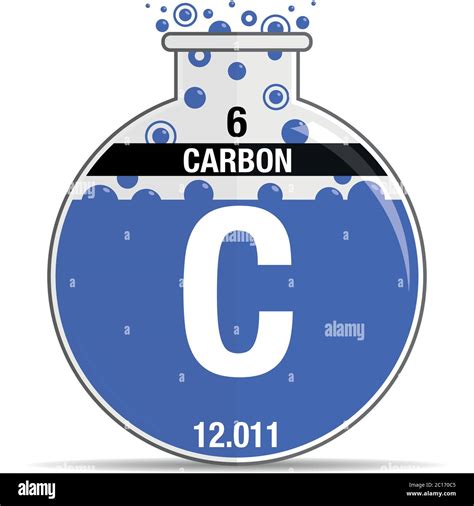 Carbon Symbol On Chemical Round Flask Element Number Of The Periodic