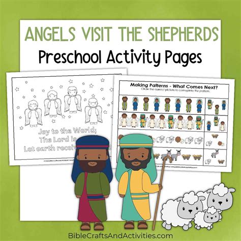 Angels Visit The Shepherds Preschool Activity Pages Bible Crafts Shop