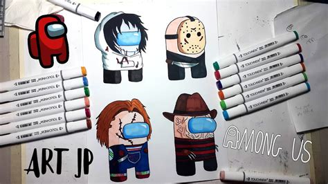 Como Dibujar Among Us Personajes De Terror Especial De Halloween