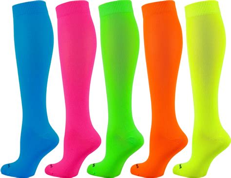Bright Neon Twin City Brand KraziSox Knee High Athletic Socks In 5