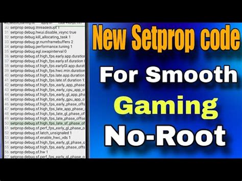 Increase Gaming Performance No Root New Setprop Code Get Stable Fps