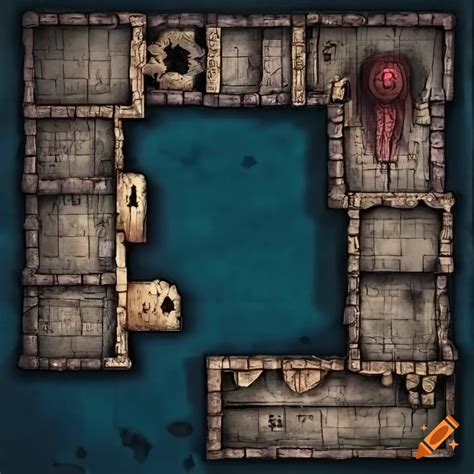 Top View Map Of A Dark Dungeon For Rpg Games On Craiyon