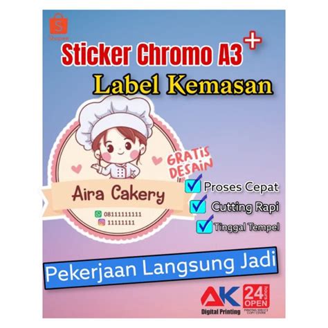 Jual Sticker A3 Cromo Print Sticker Label A3 Cetak Sticker Depok A3