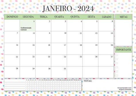 Planner 2024 para Imprimir Foco na Produtividade Calendários