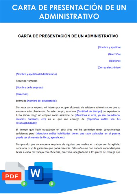 5 modelos de carta de presentación ejemplos y plantillas Tu