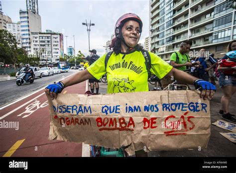 Sao Paulo Brazil Th December Cyclists Protest This Sunday